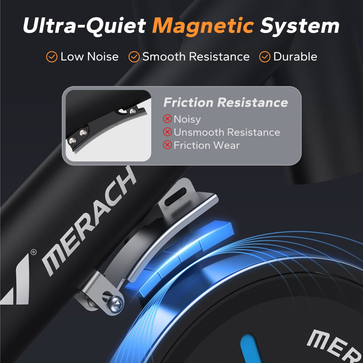 Magnetic Exercise Bike for Home | Quiet Stationary & Spin Bike | MERACH CA