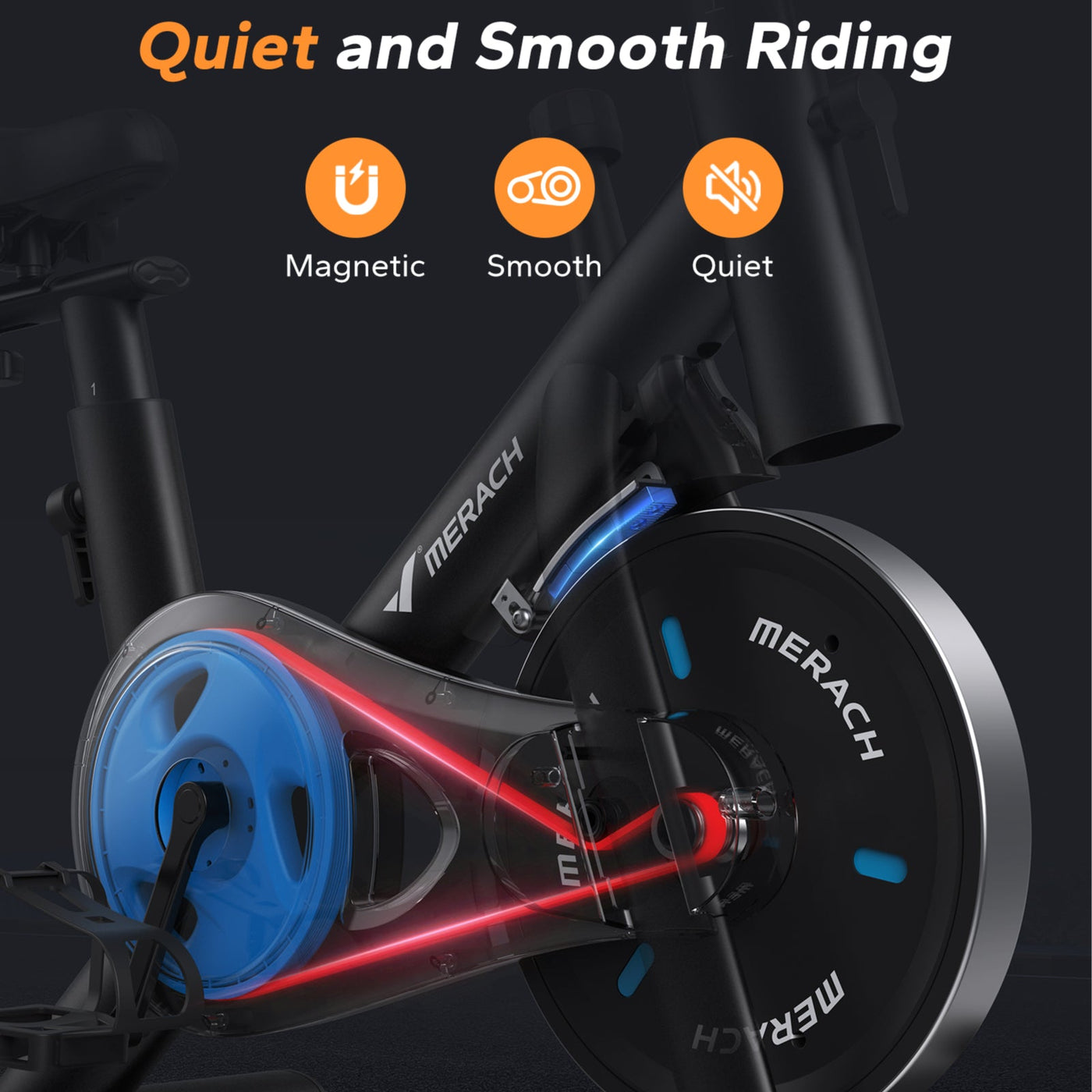 Magnetic Exercise Bike for Home | Quiet Stationary & Spin Bike | MERACH CA