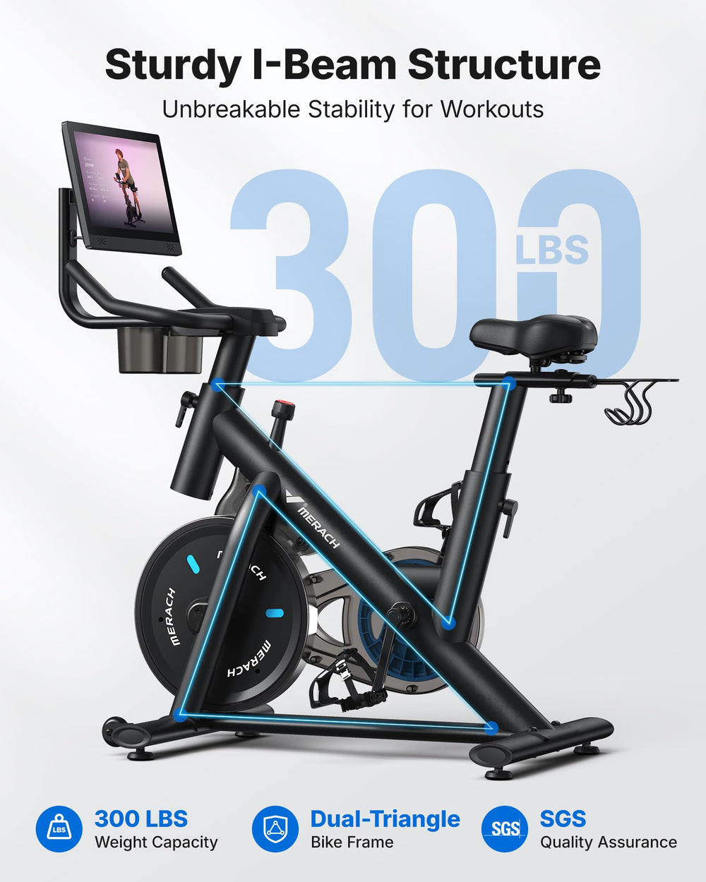 Magnetic Exercise Bike with 15.6" HD Rotating Screen Smart Silent ...